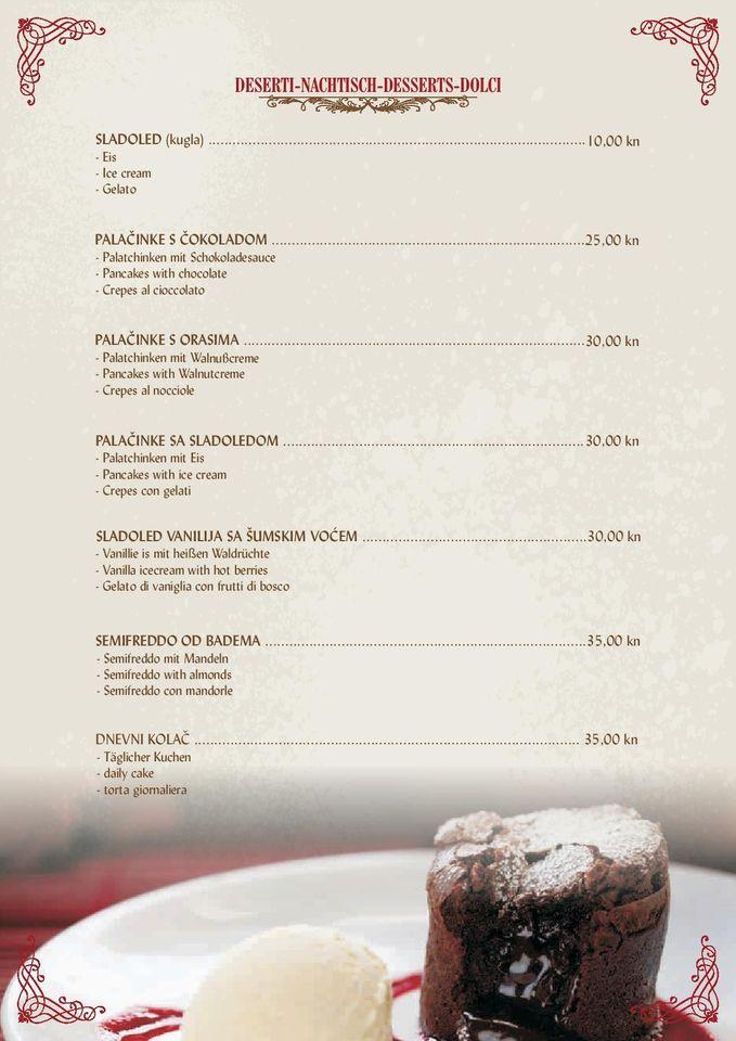 Menu at Siesta Restaurant, Rogoznica