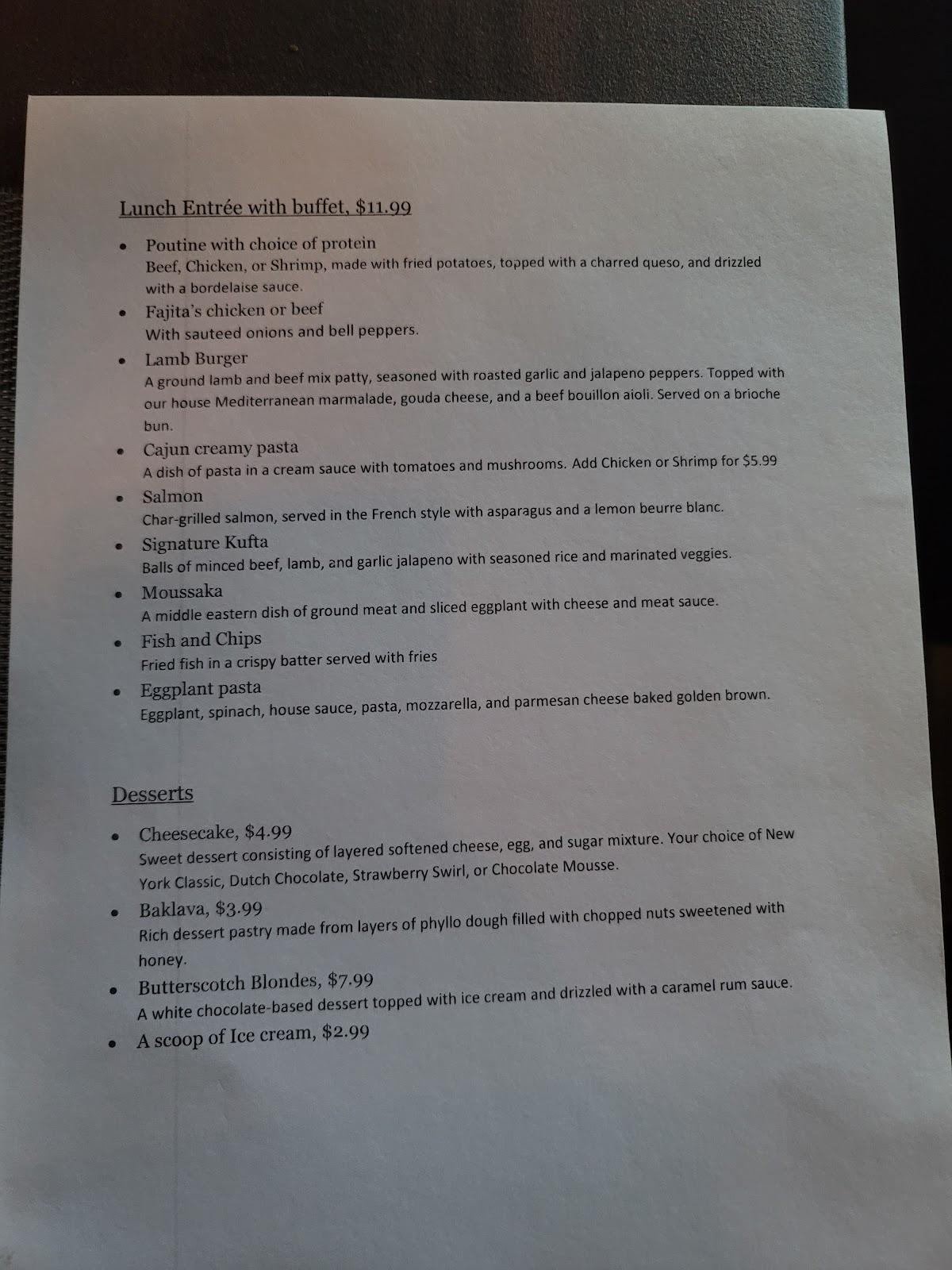 Menu at The Signature Kitchen by Murad restaurant, Beaumont