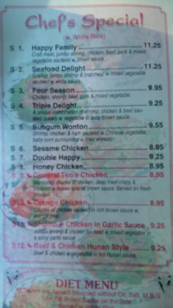 Menu at Garden Cheng Chinese Restaurant, Augusta