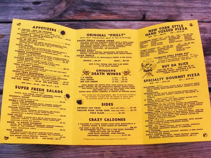 Menu at Grinders pizza pizzeria, Kansas City, 415 E 18th St