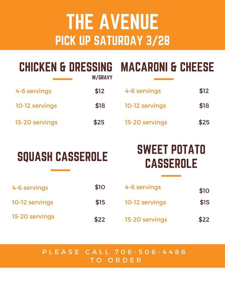 Menu at The Avenue Home Cooking Café steakhouse, Cedartown