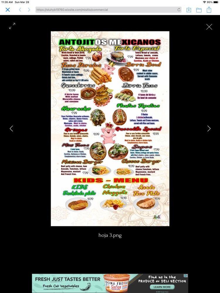 Menu at Birotes Restaurant, Universal City