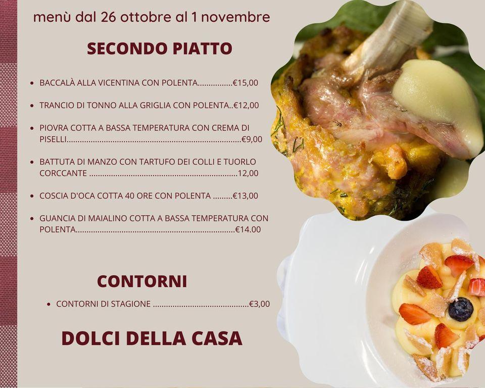 Menu at Non Solo Osteria restaurant, Caldogno