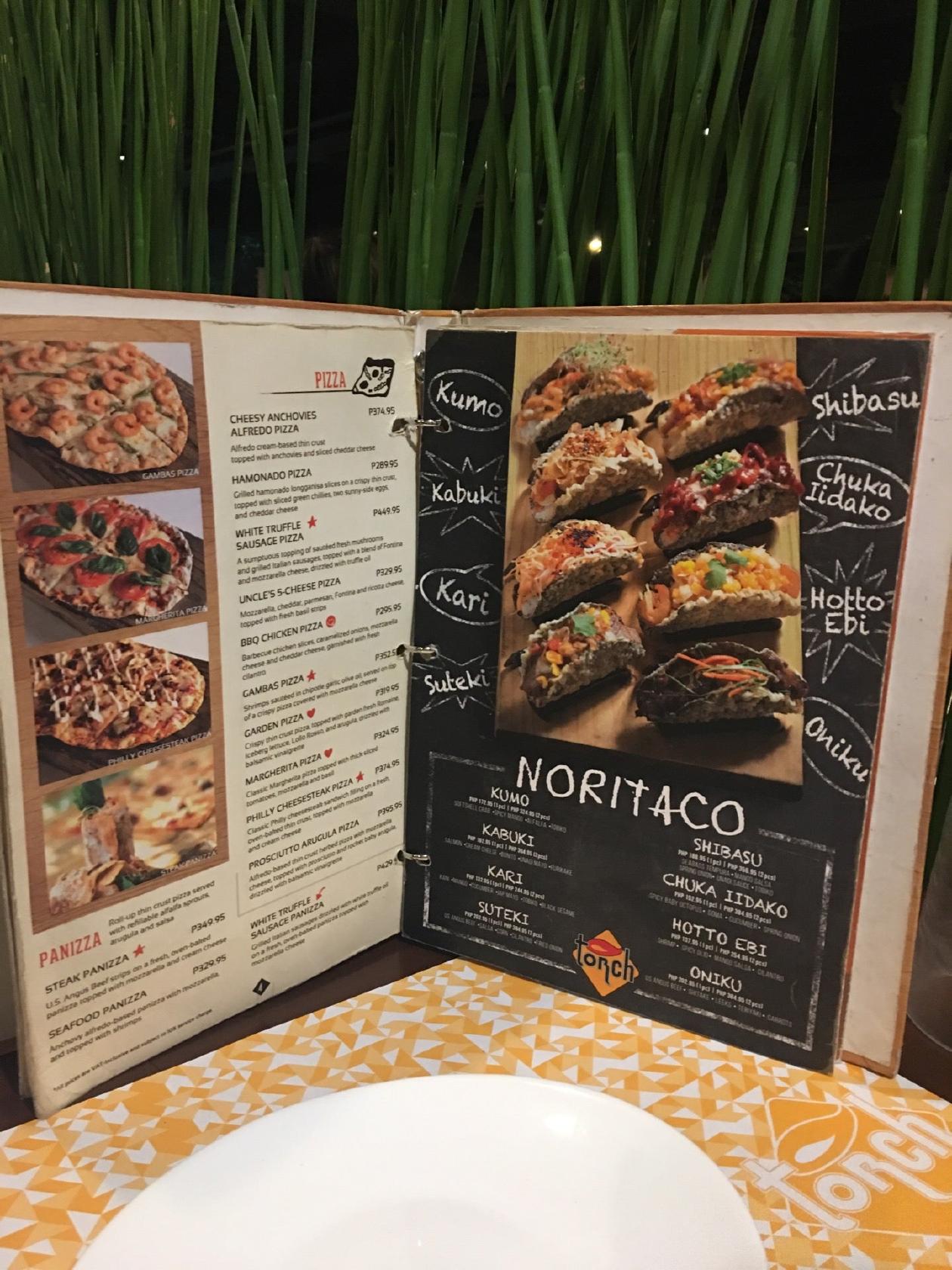 Menu at Torch Restaurant, San Juan, J324+99G
