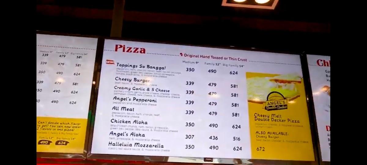 Carta del restaurante Angel's Pizza, Mandaue