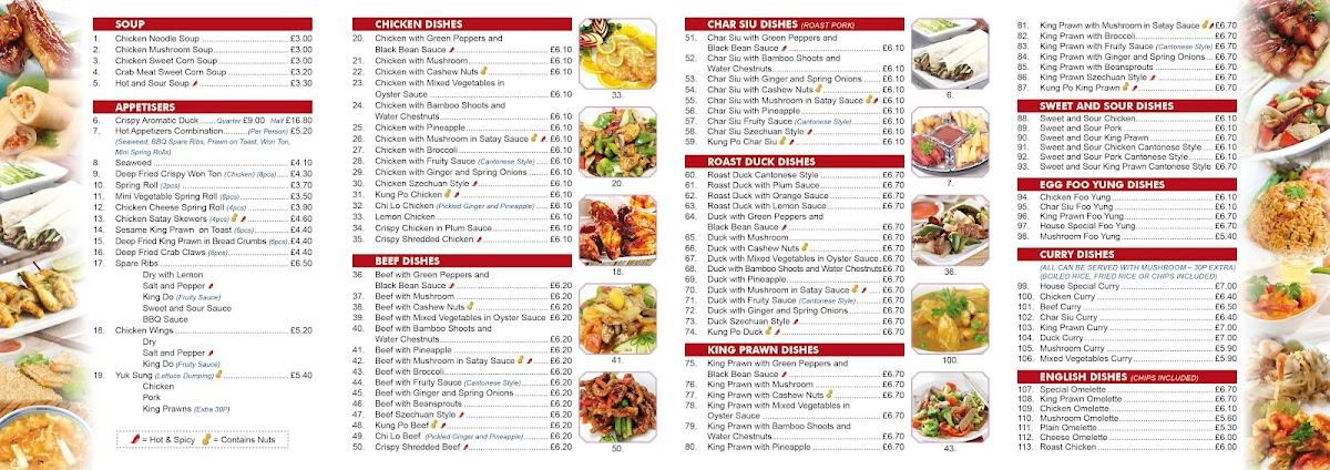 Menu at Chee Wei Take Away fast food, Worcester