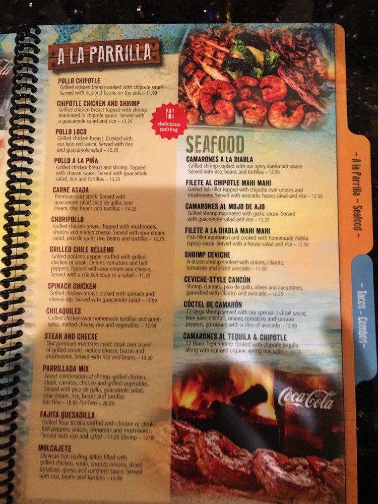 Menu at Mi Cancun restaurant, Morrisville, Grace Park Dr