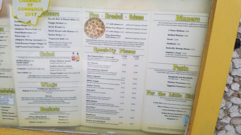 Menu at Castaways Pizza & Grill restaurant, Conneaut