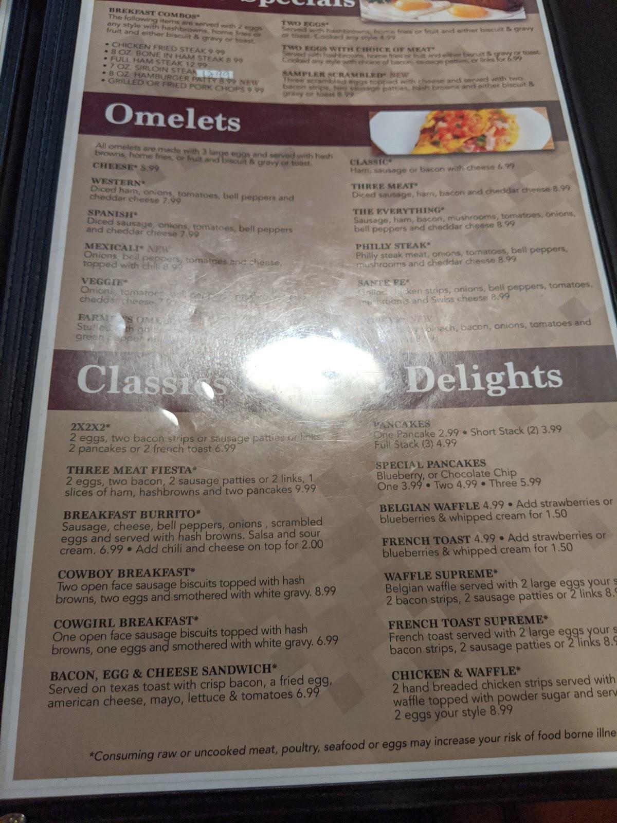 Menu at Old Street Diner restaurant, Chouteau