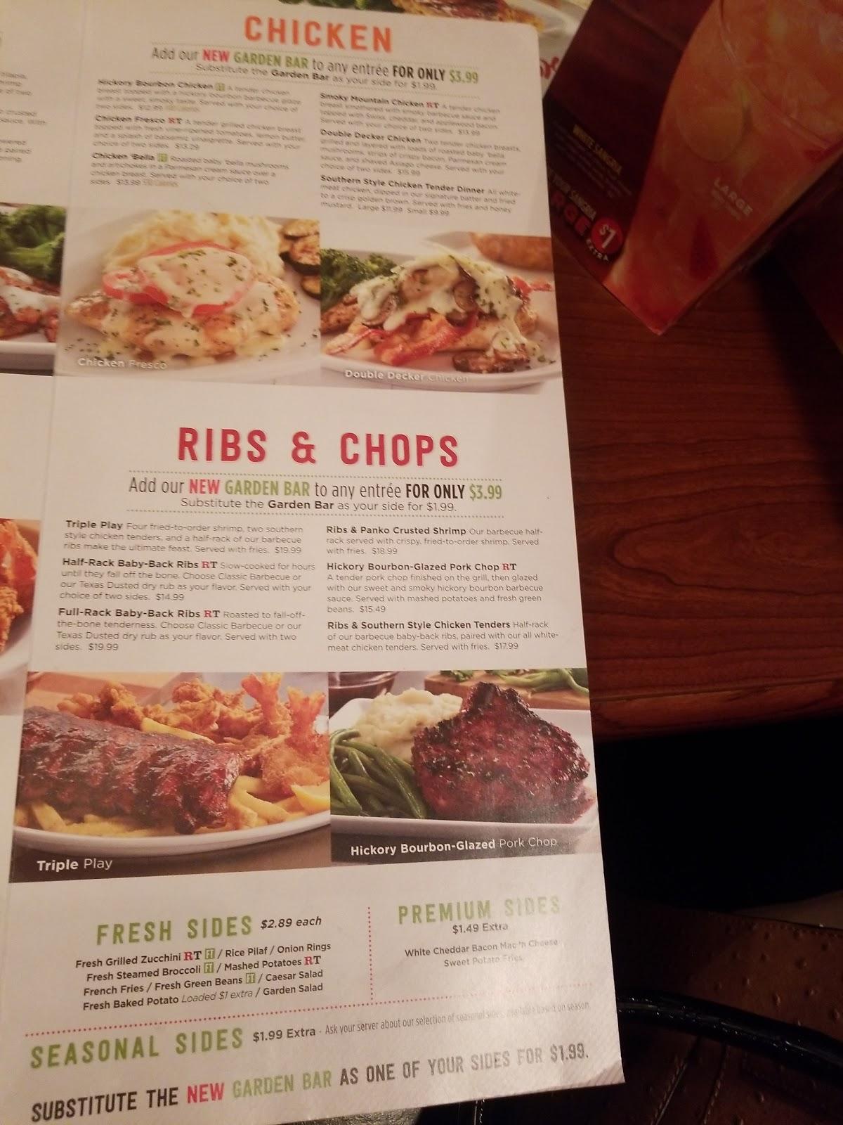 Menu at Ruby Tuesday restaurant, Lady Lake, Main St