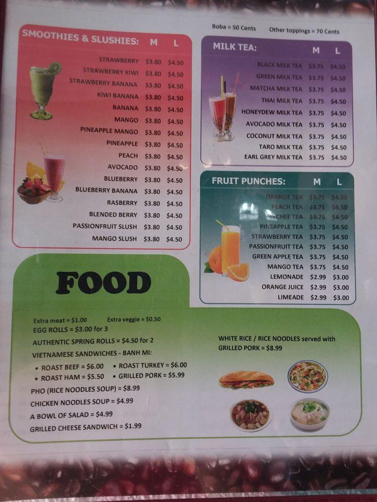 Menu at Tam’s Cafe, Celina