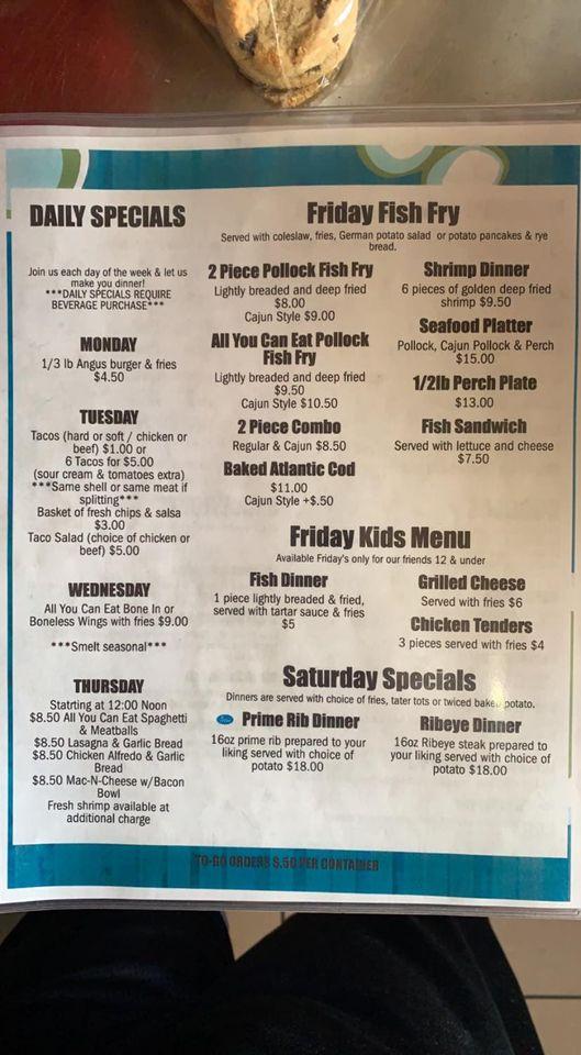 Menu at Big Guy’s pub & bar, Hartford