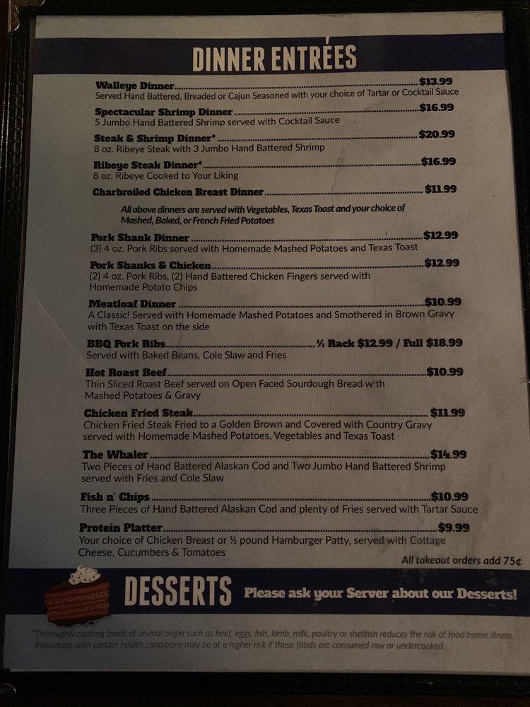 Menu at Blue Ox Central pub & bar, Las Vegas, S Eastern Ave