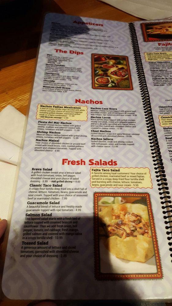 Menu at Casa Brava Authentic Mexican Cuisine desserts, Bedford, 16th St