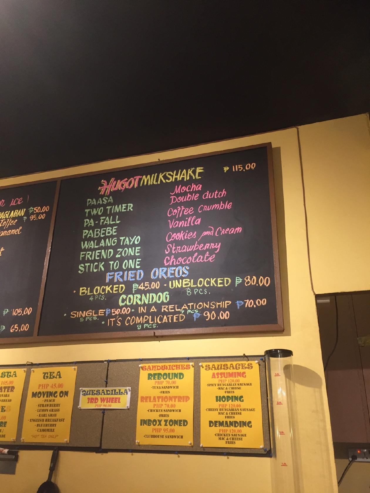 Menu at Hugot Café cafe, Malabon, 272 Gen. Luna St