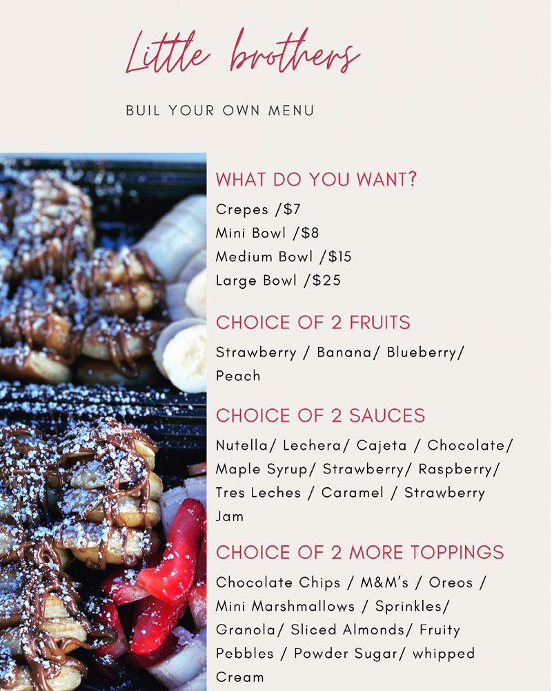 Menu at Little Brothers, Lomita