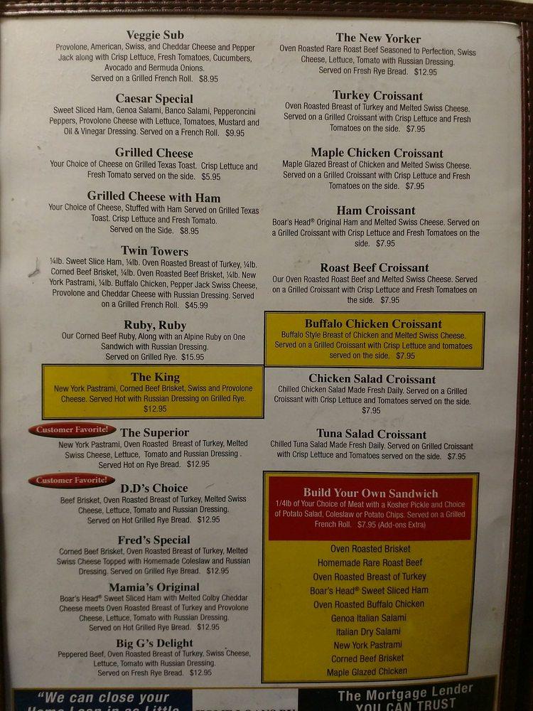 Menu at New York Deli restaurant, McAllen, 829 W Dove Ave