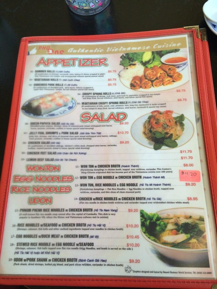 Menu at Pho One KAPOLEI Vietnamese Cuisine desserts, Kapolei