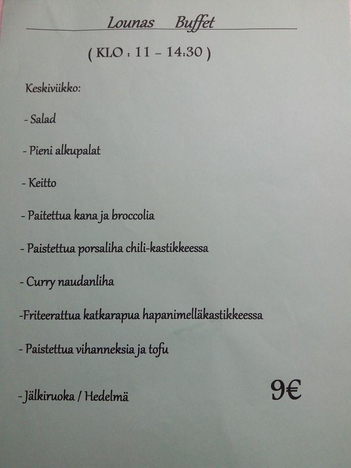 Menu at Tung Hing restaurant, Espoo, Konstaapelinkatu 1