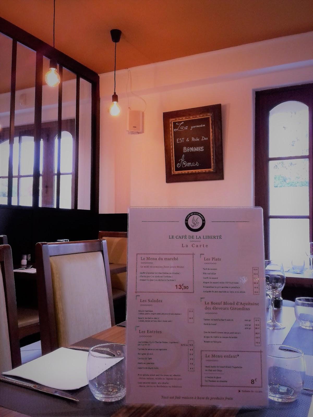 Menu at Café de la Liberté, Paillet, 11 Pl. Gambetta