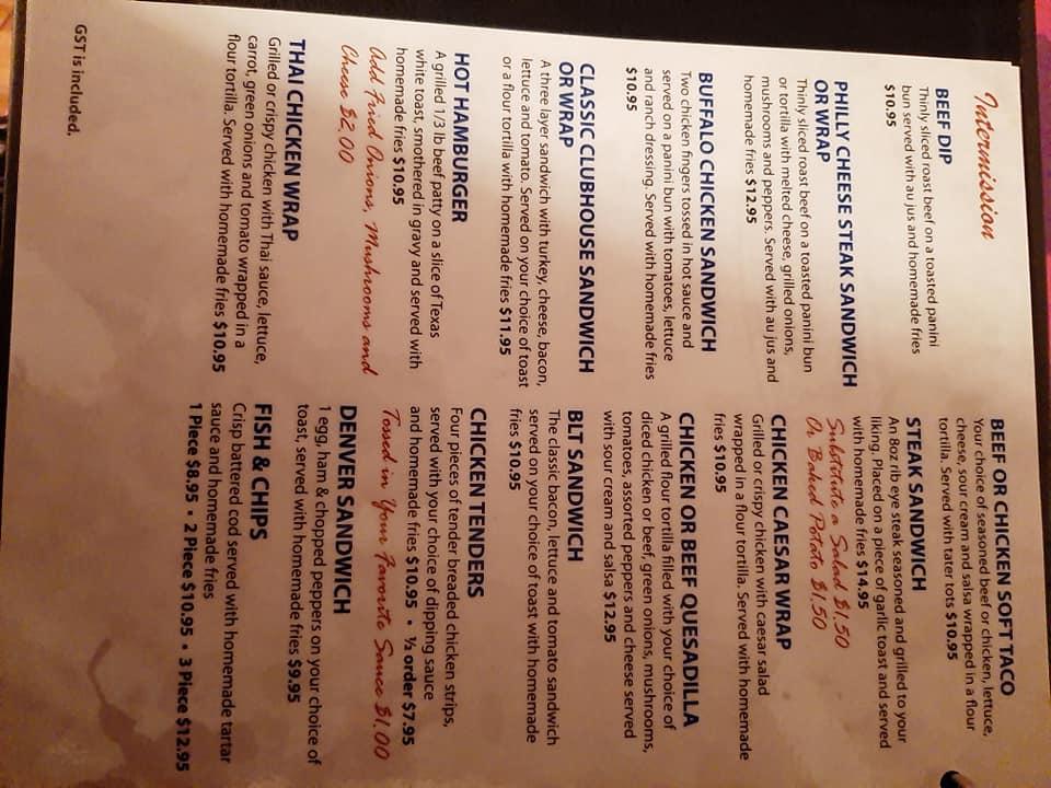 Menu at Coach's Corner Sports Bar &Grill, Morinville