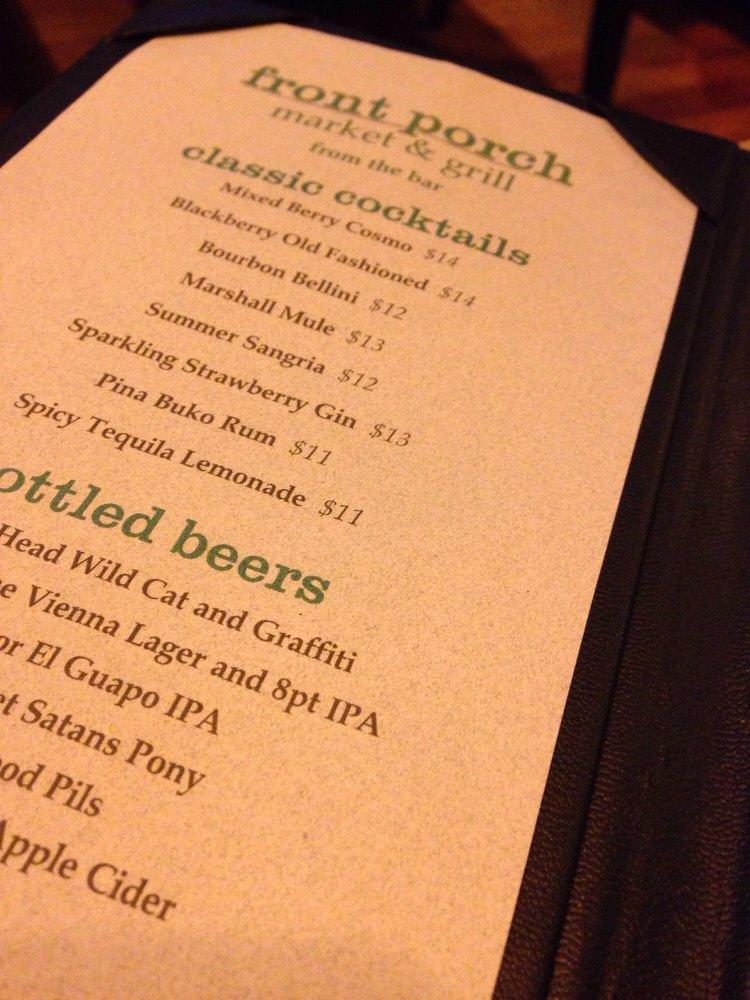 Menu at Front Porch Market & Grill pub & bar, The Plains