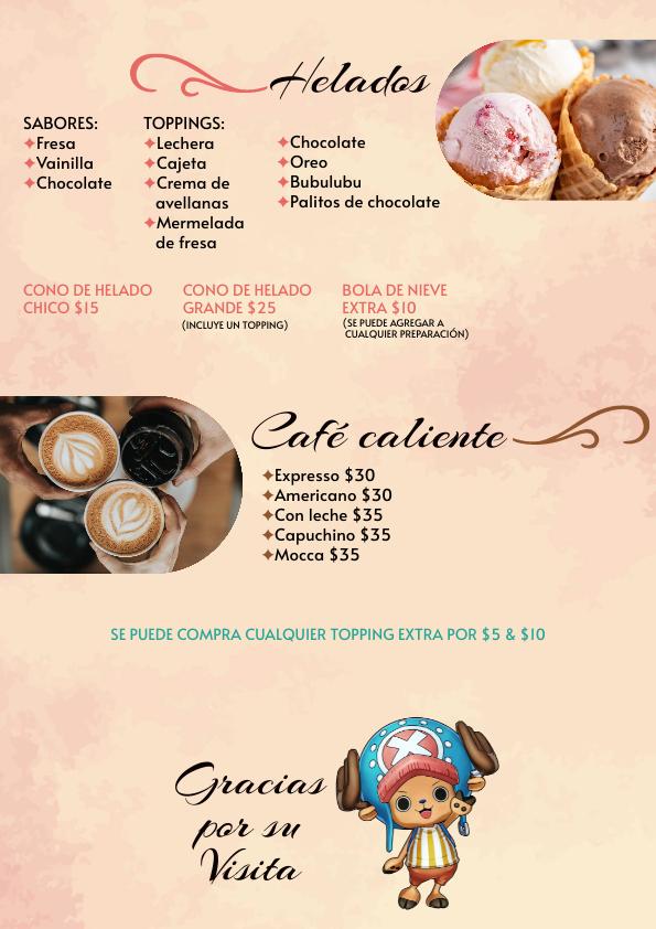 Menu at La Esquina Con Sabor - Crepas & Helados restaurant, Hermosillo