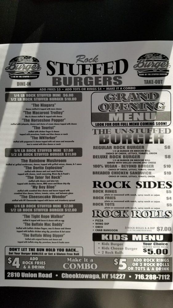 Menu at Rock Burger Cheektowaga restaurant, Cheektowaga
