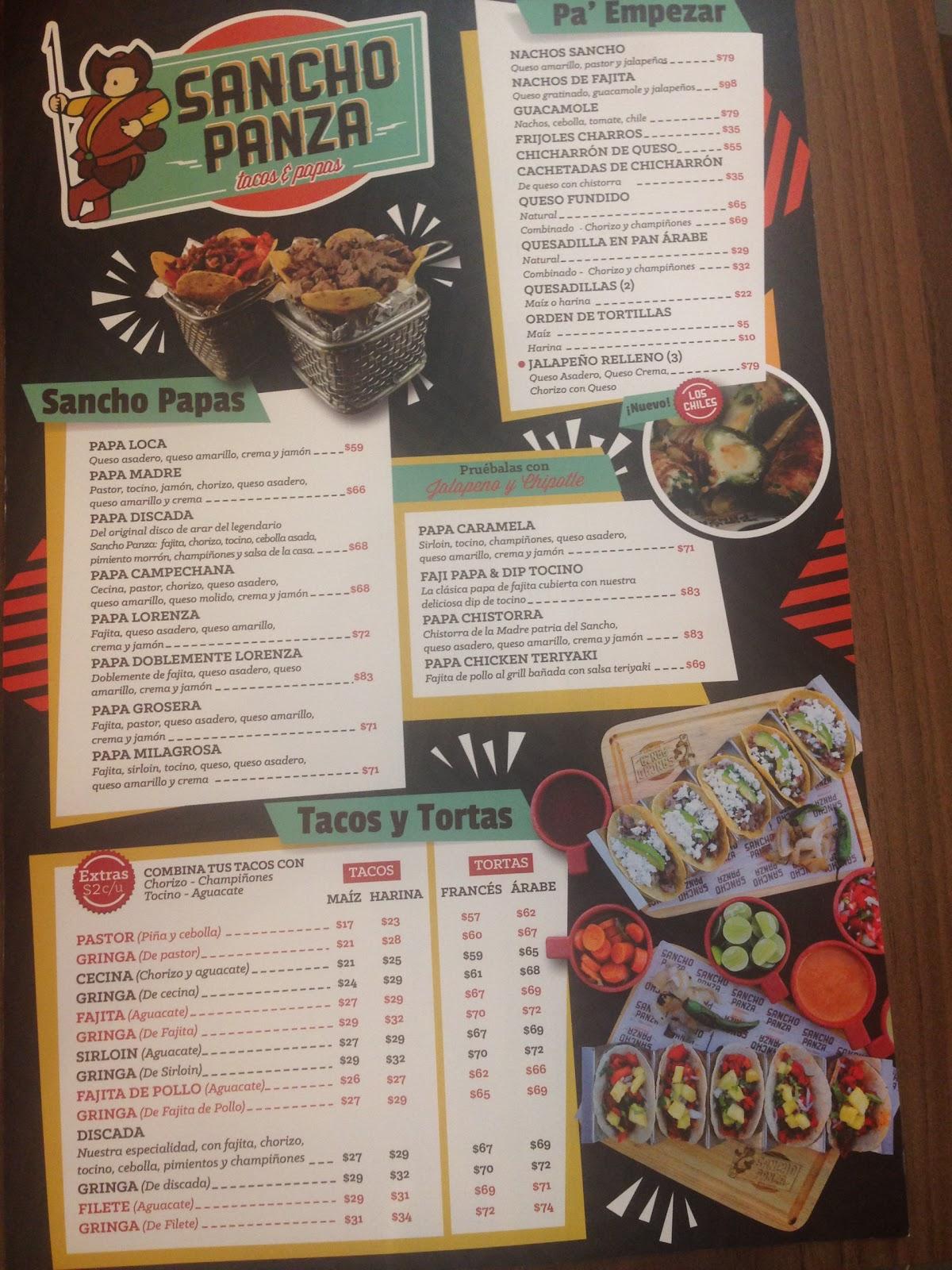 Menu at Sancho Panza Altama Tampico restaurant, Tampico, Av. Ejército ...