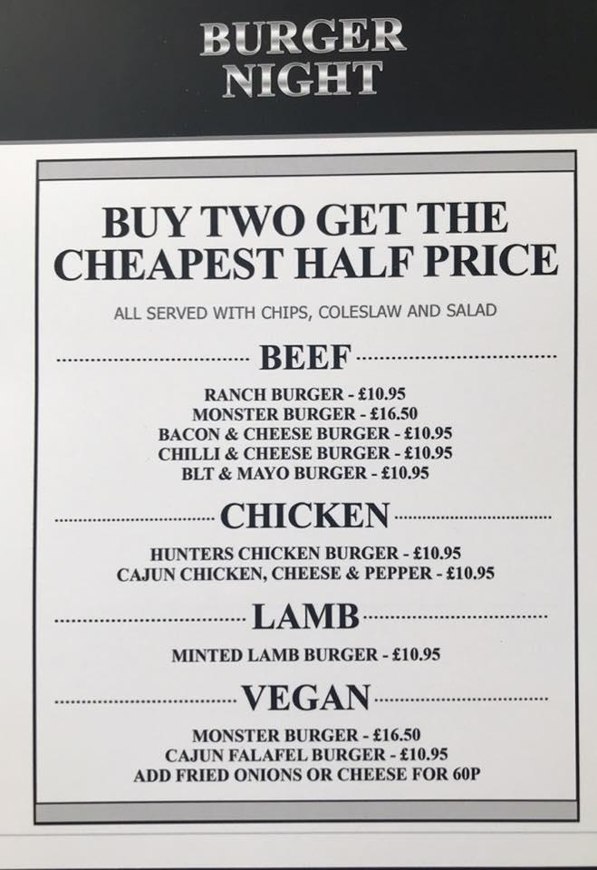 Menu at The Black Horse, Endon pub & bar, Stoke-on-Trent