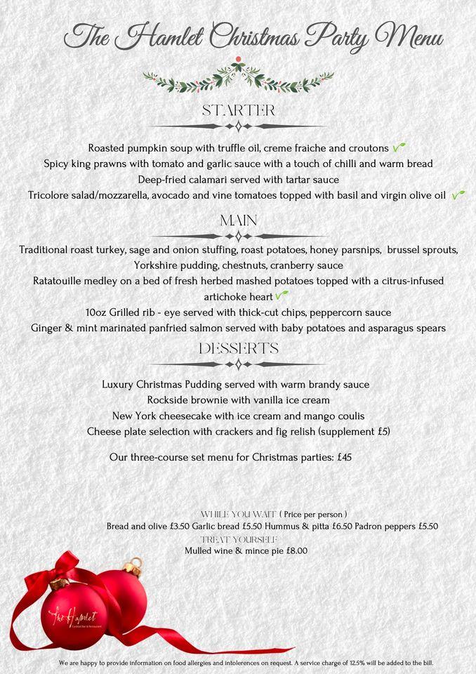 Menu at Hamlet Bar Lounge & Restaurant, London