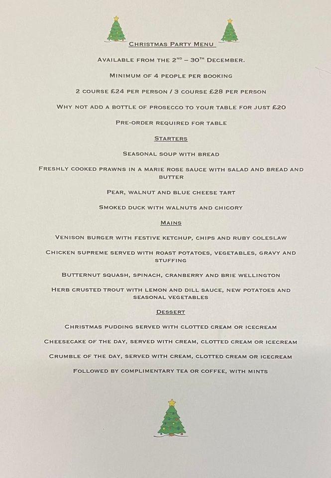 Menu at Manor House Inn pub & bar, Linkinhorne, Rilla Mill