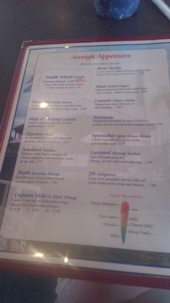 Menu at RiverWatch restaurant, Lawrenceburg