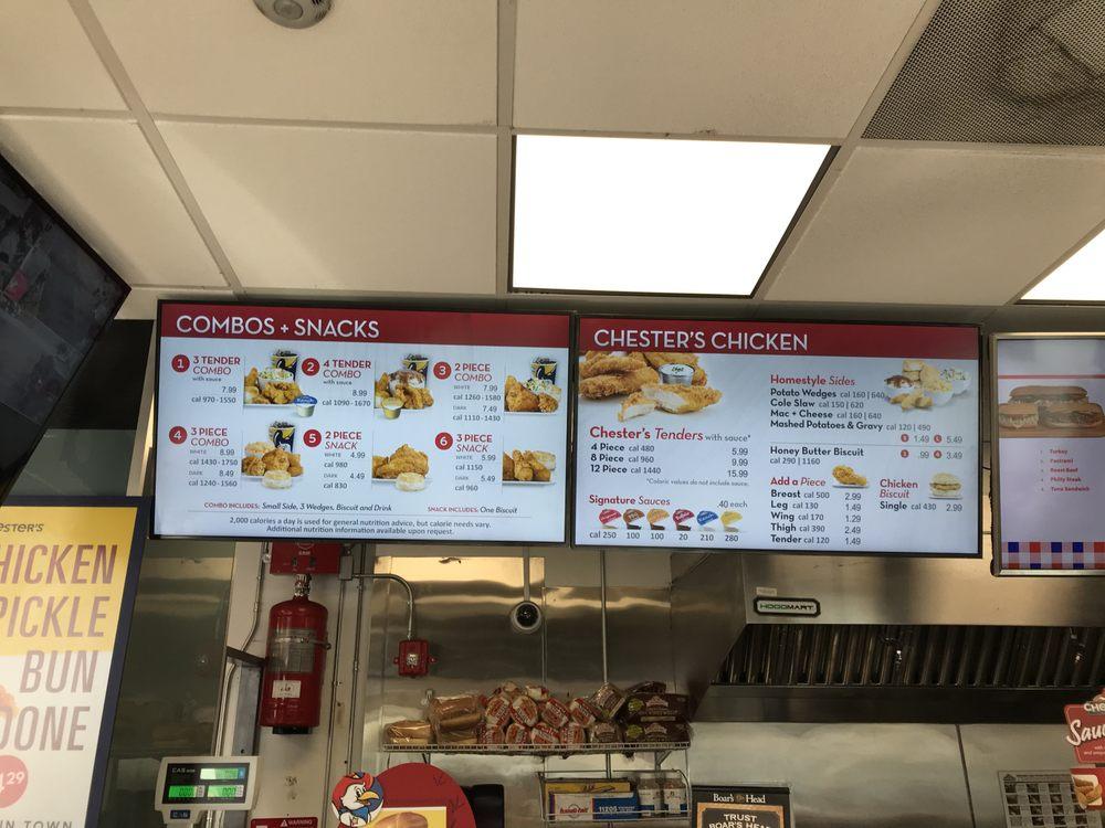 Menu at Chester's restaurant, Oakland