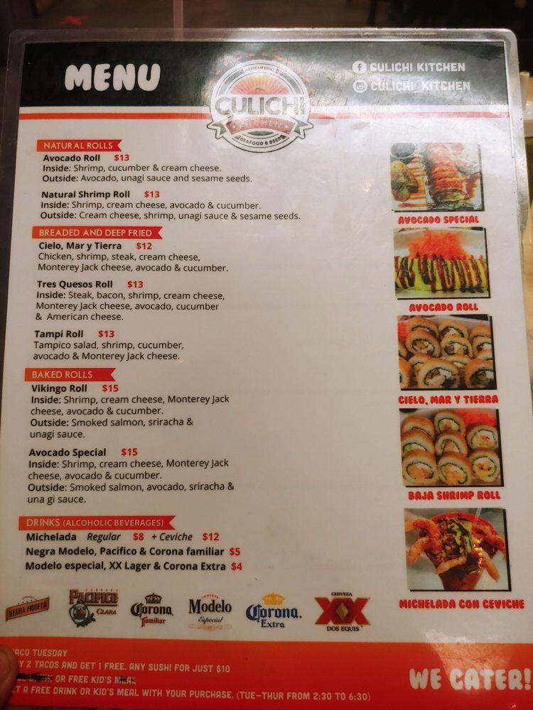 Menu at Culichi Kitchen Orem restaurant, Orem, S State St Ste 103