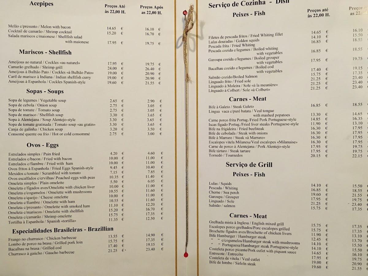 Menu em Galeto restaurante, Lisboa