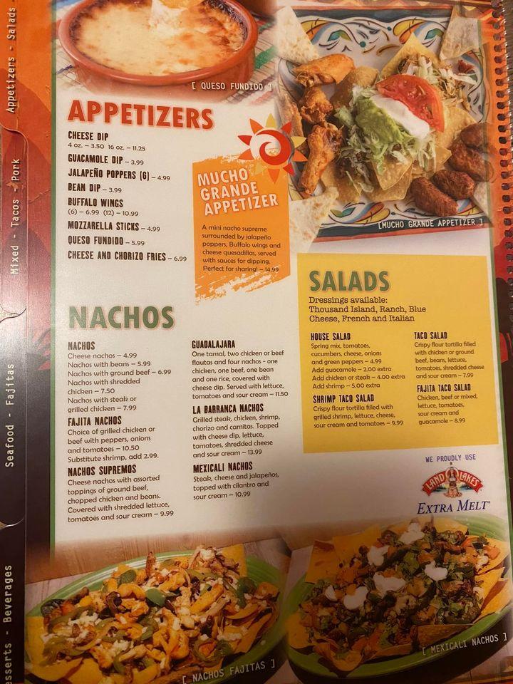 Menu at La Barranca Méxican Grill, Pearisburg