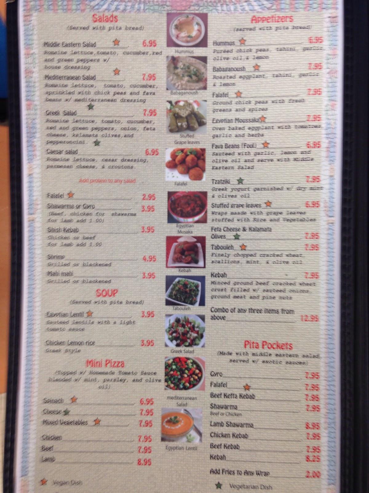 Menu at Mini Pita Mediterranean Cafe, Fort Lauderdale