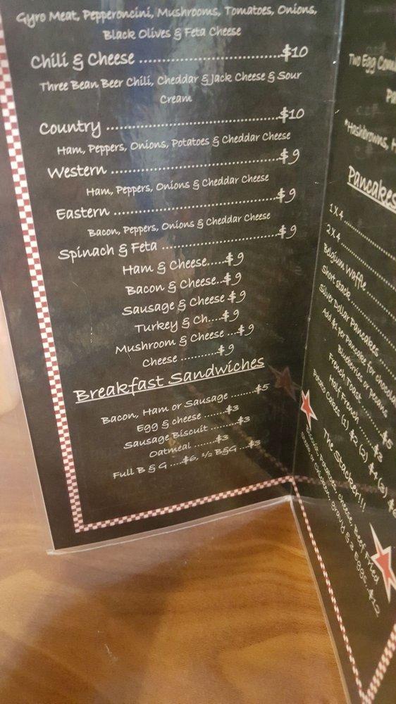 Menu at The Daybreak diner restaurant, Orlando