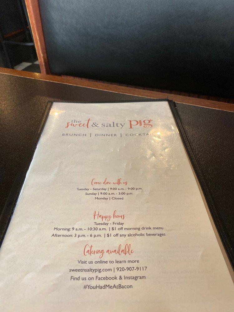 Menu at The Sweet & Salty Pig restaurant, Fond du Lac