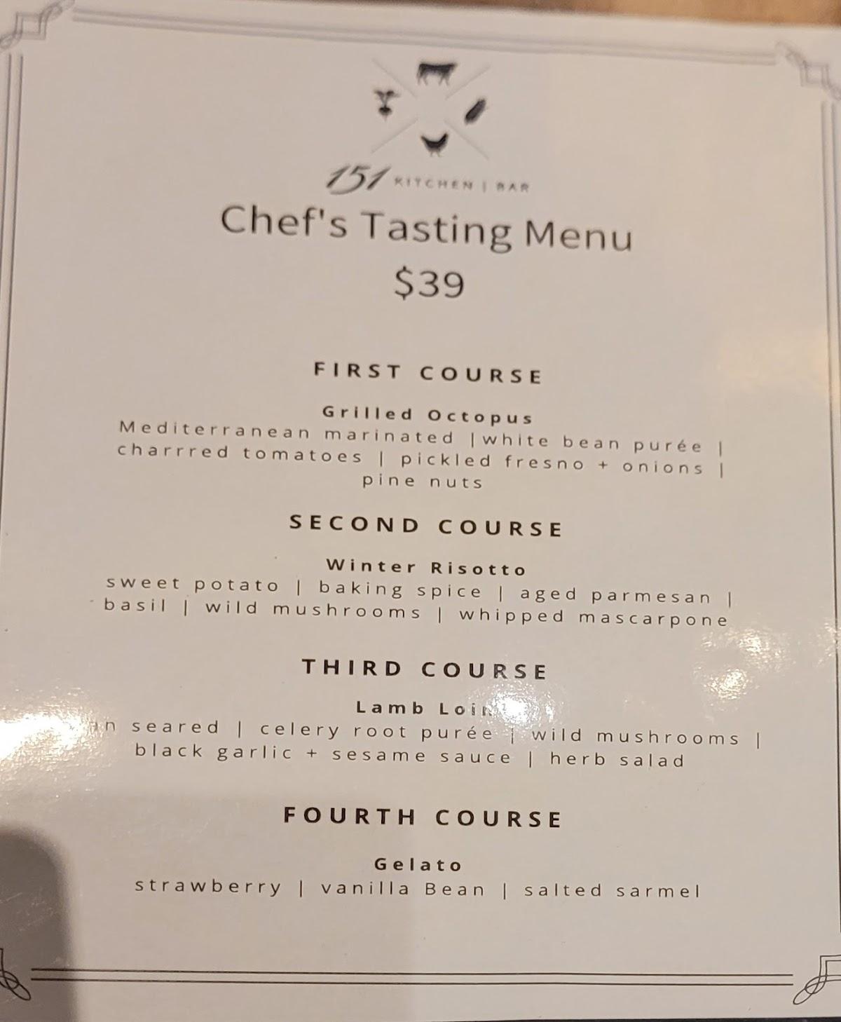 Menu at 151 Kitchen Bar, Elmhurst