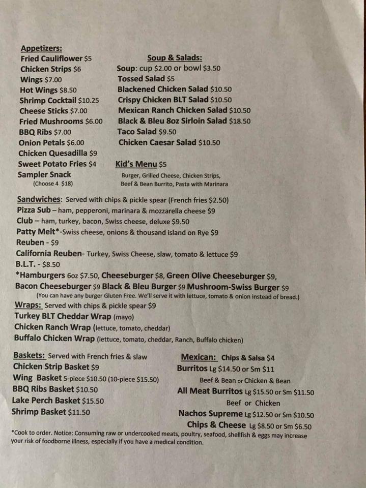 Menu at Red Anchor Inn restaurant, USA, S Croton Hardy Dr