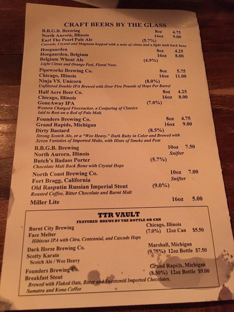 Menu at The Turf Room pub & bar, North Aurora