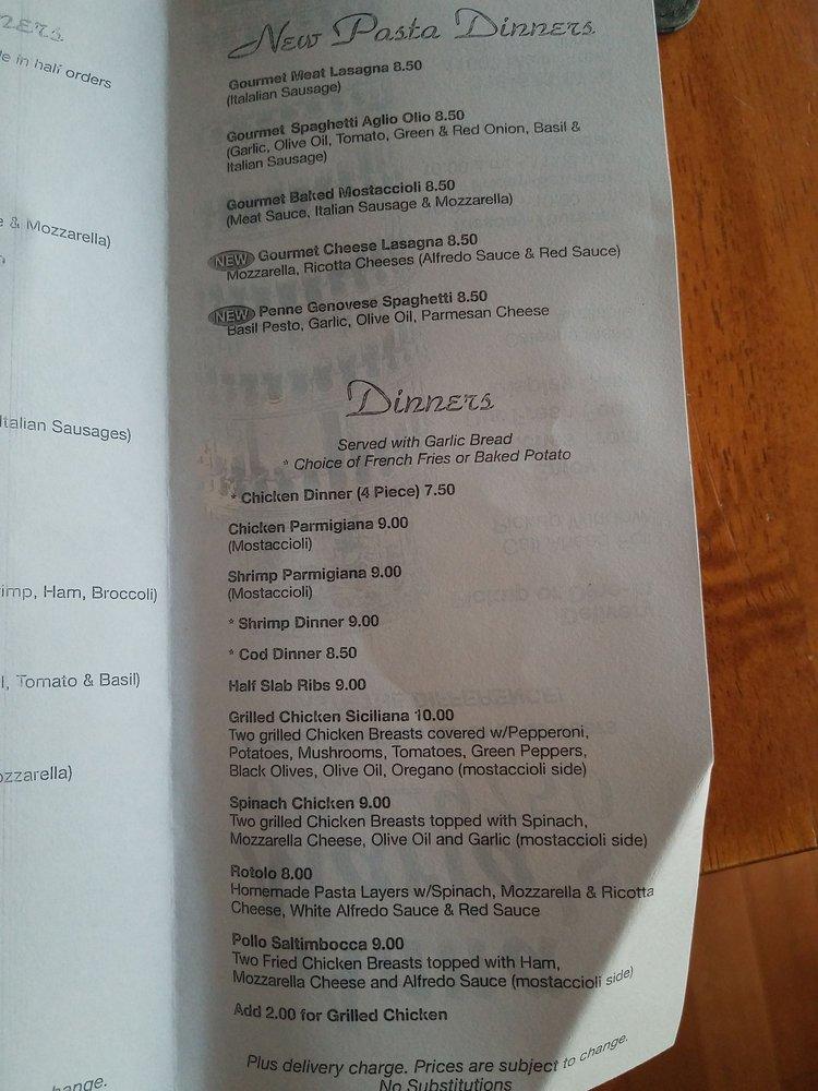 Menu at Anna Maria's II In Roscoe pizzeria, Roscoe