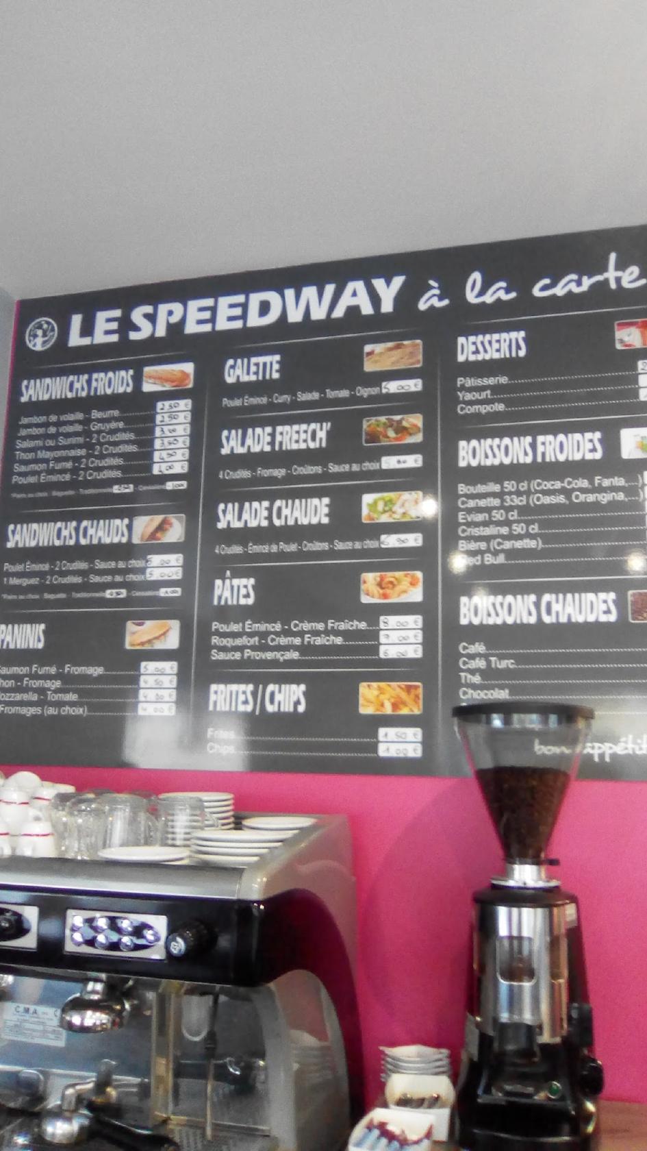 Menu au Le Speedway pizzeria, Alençon