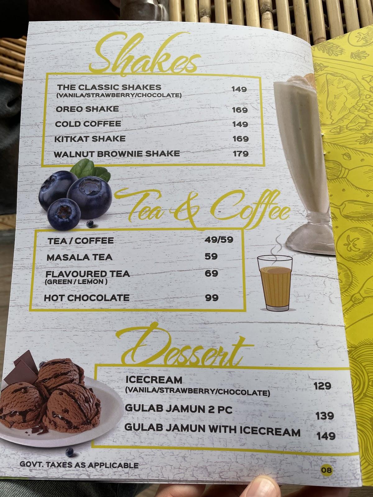 Menu at MST Cricket Village, Ghaziabad