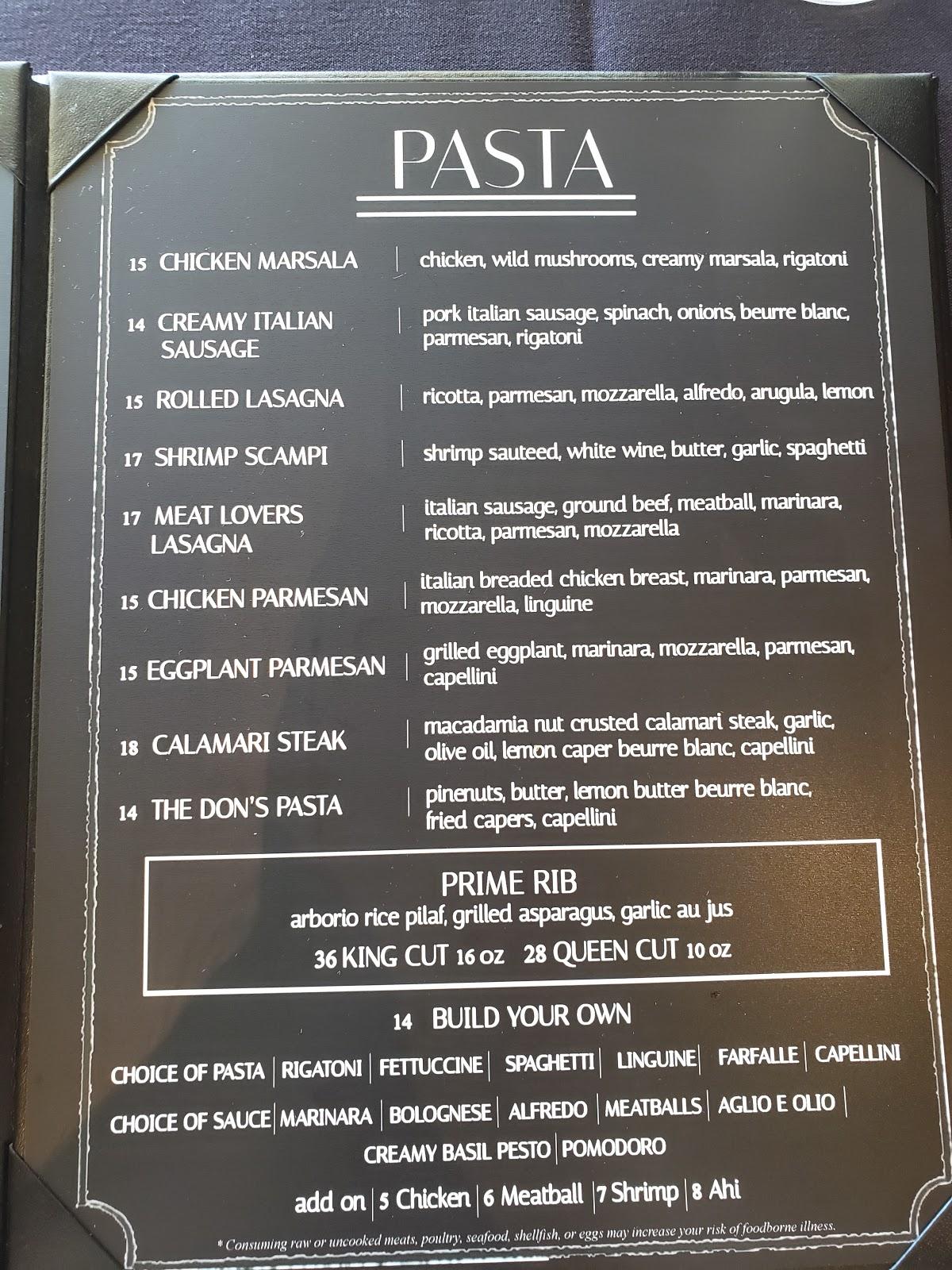 Menu at Mangiamo by 604 pub & bar, Honolulu