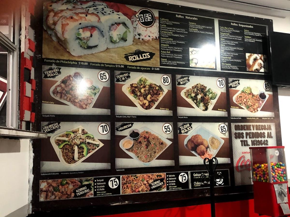 Menu at Sushi 2 Go restaurant, Mexicali