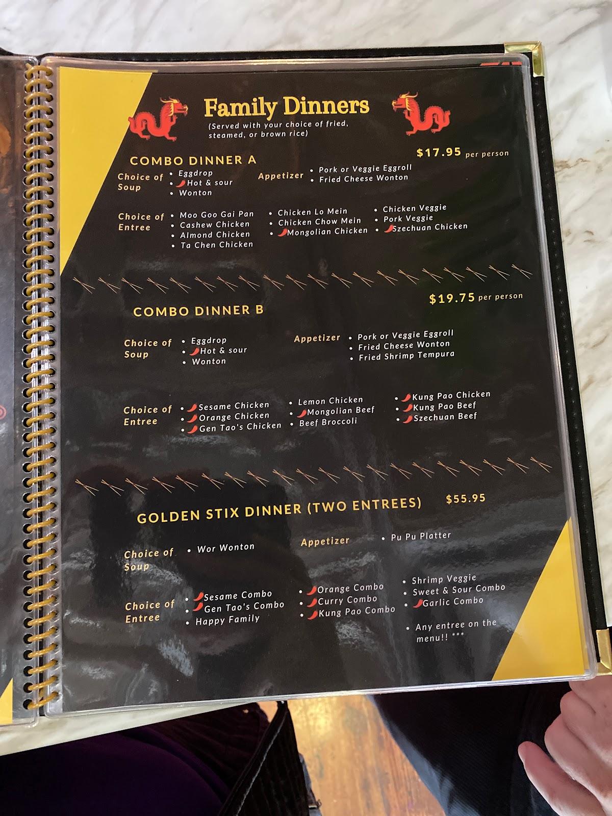 Menu at Golden Stix restaurant, Conifer