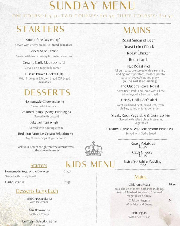 Menu at The Queens at Horton pub & bar, Leegomery